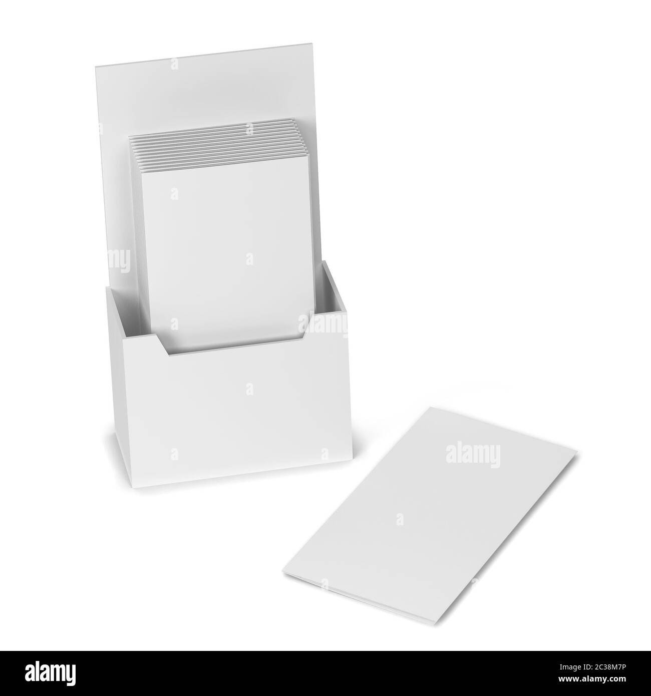 Blank brochure holder mockup. 3d illustration isolated on white ...