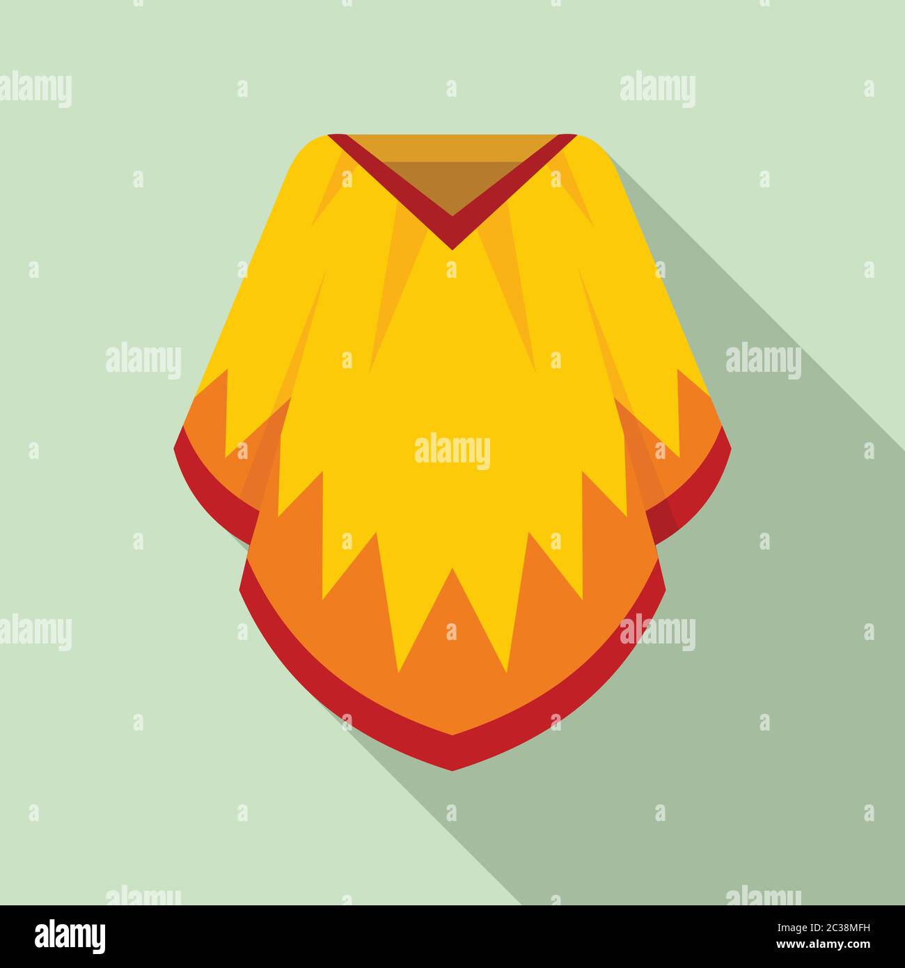 Mexican poncho icon. Flat illustration of mexican poncho vector icon ...