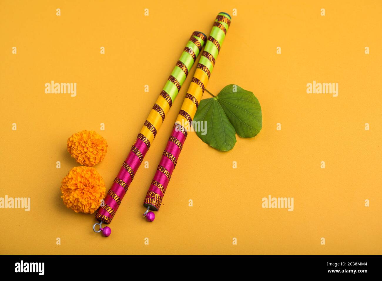 Indian Festival Dussehra and Navratri, showing golden leaf (Bauhinia ...