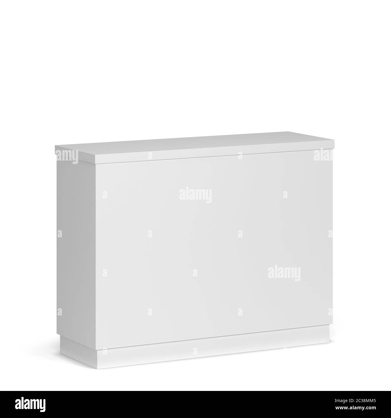 Blank counter stand mockup. 3d illustration isolated on white ...