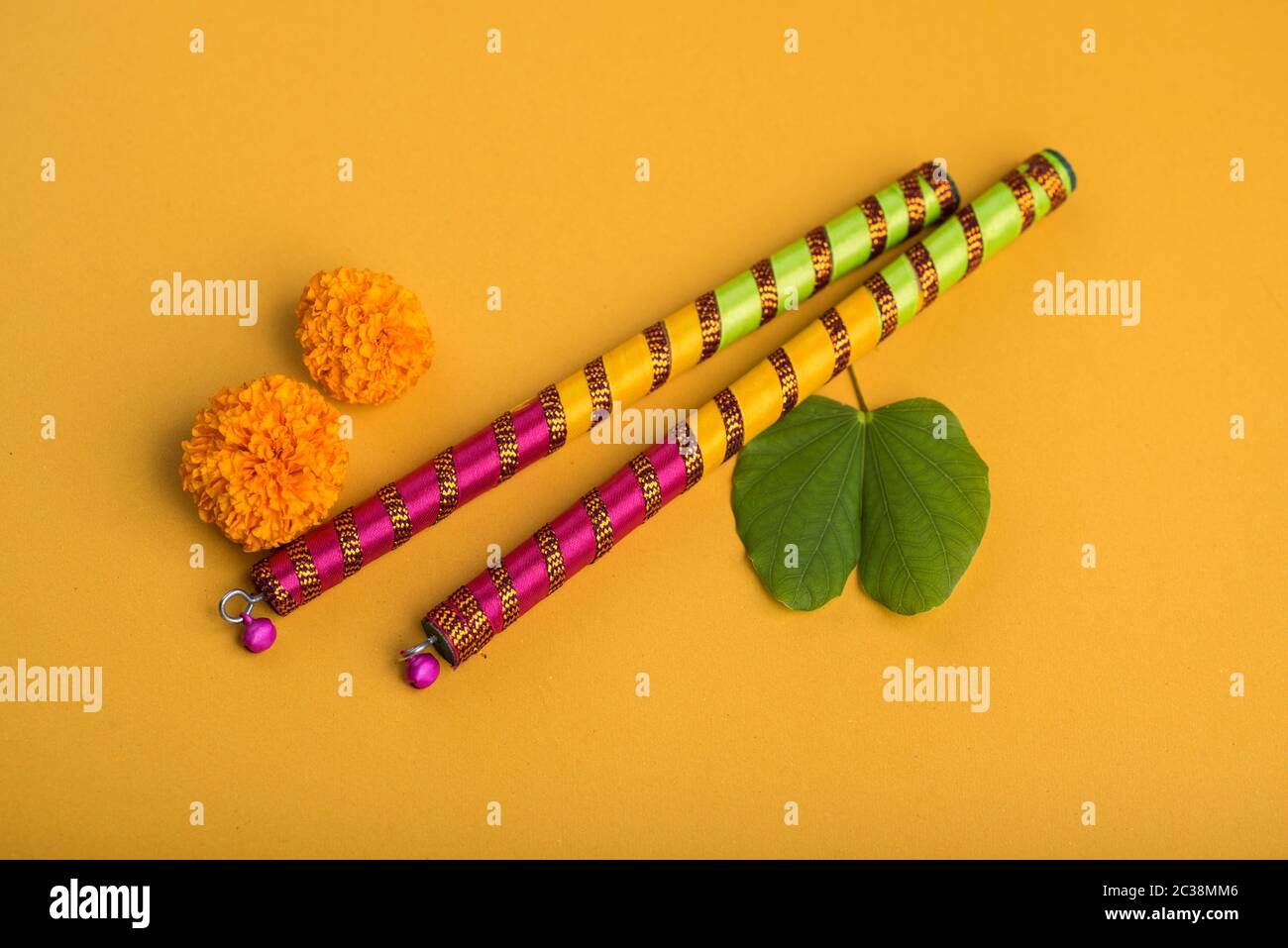 Indian Festival Dussehra and Navratri, showing golden leaf (Bauhinia ...