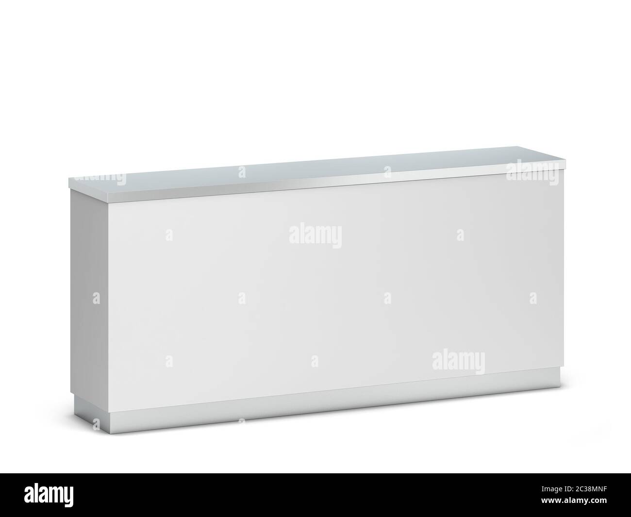 Blank counter stand mockup. 3d illustration isolated on white ...