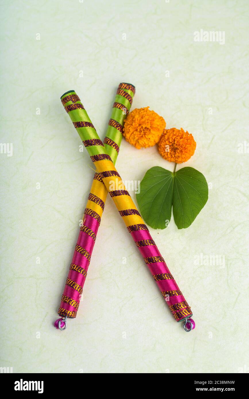 Indian Festival Dussehra, showing golden leaf (Bauhinia racemosa) and ...