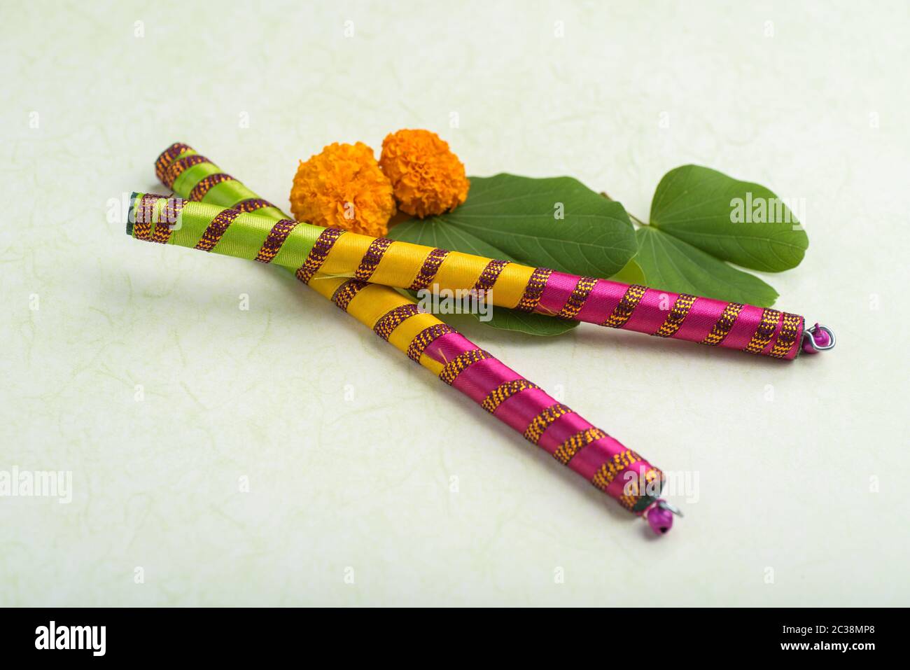 Indian Festival Dussehra, showing golden leaf (Bauhinia racemosa) and ...