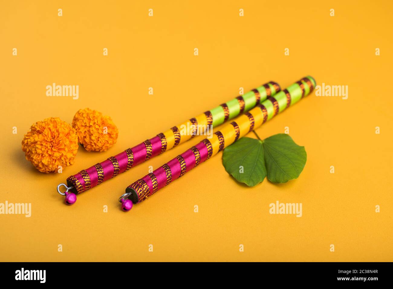 Indian Festival Dussehra and Navratri, showing golden leaf (Bauhinia ...