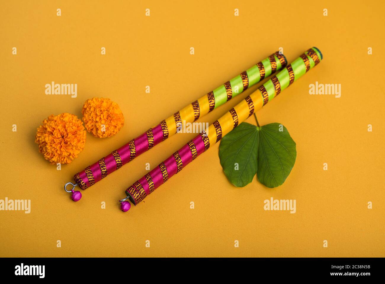 Indian Festival Dussehra and Navratri, showing golden leaf (Bauhinia ...