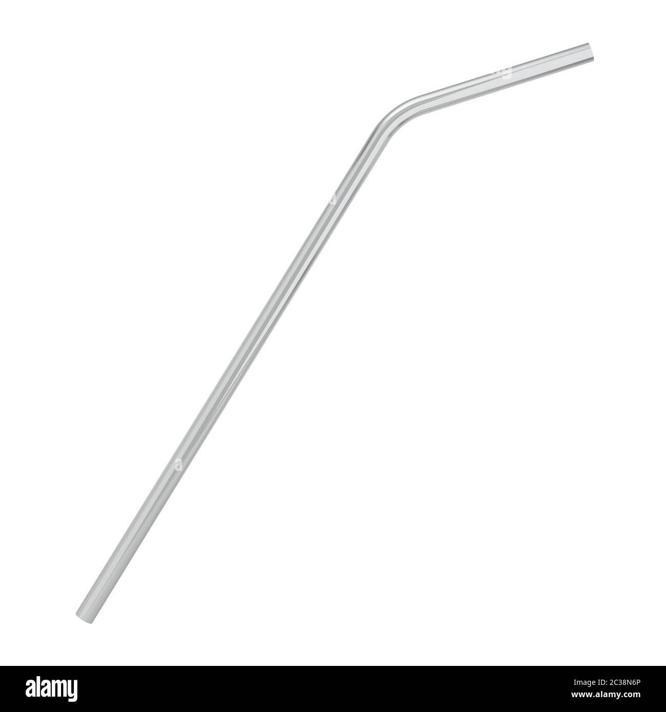 Metal straw to use instead of plastic one. 3d illustration isolated on ...