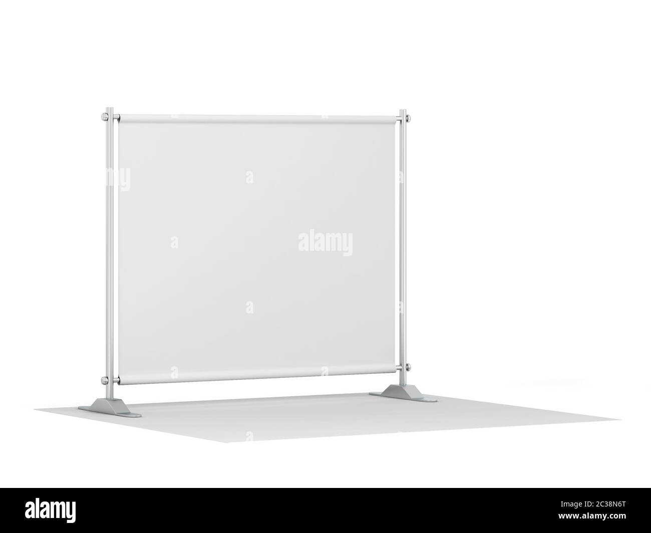 Blank backdrop banner mockup. 3d illustration isolated on white ...