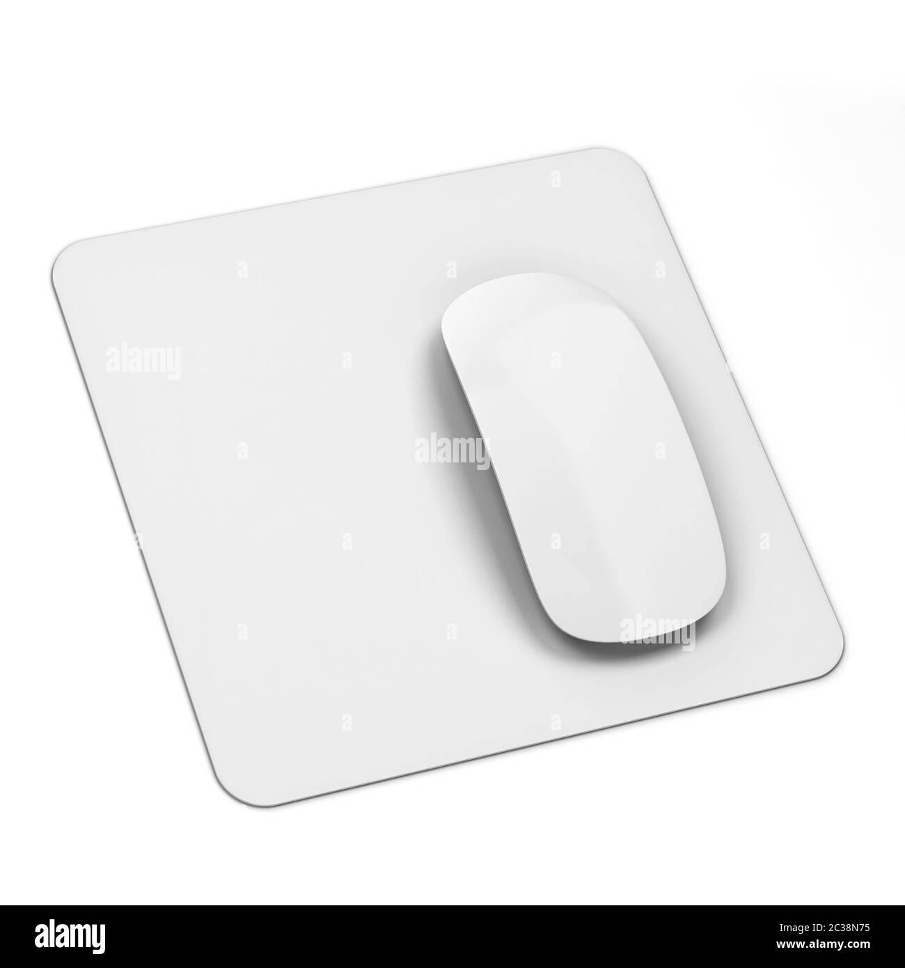 Blank modern computer mouse with pad mockup. 3d illustration isolated ...