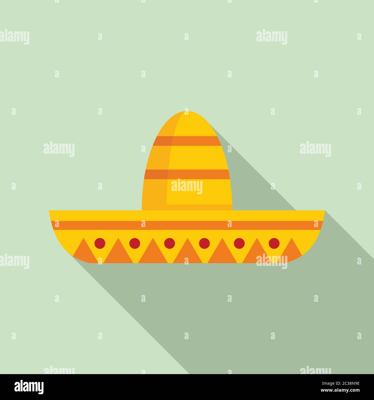 Mexican sombrero icon. Flat illustration of mexican sombrero vector ...