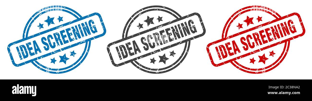 idea screening stamp. idea screening round isolated sign. idea ...