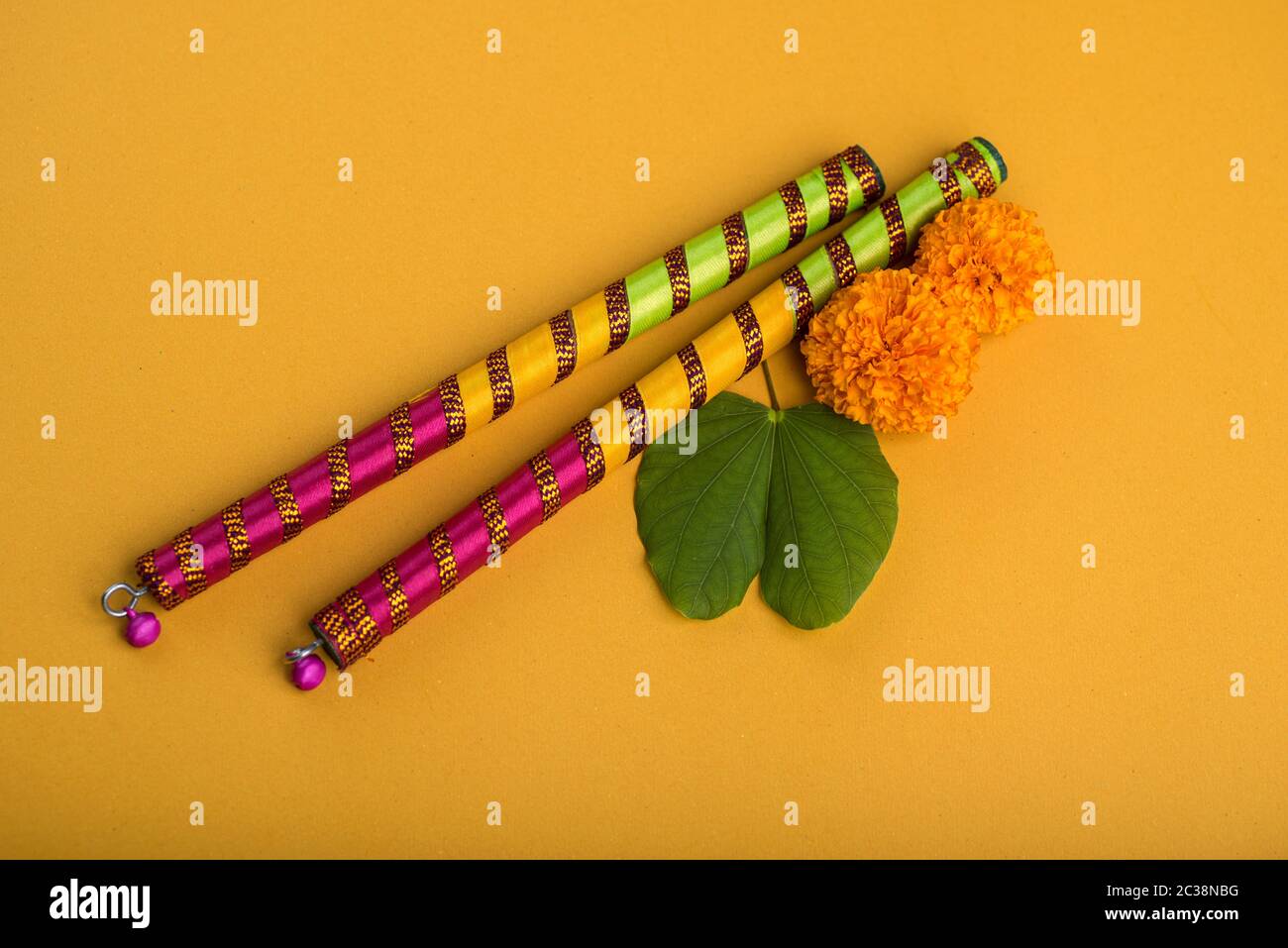 Indian Festival Dussehra and Navratri, showing golden leaf (Bauhinia ...