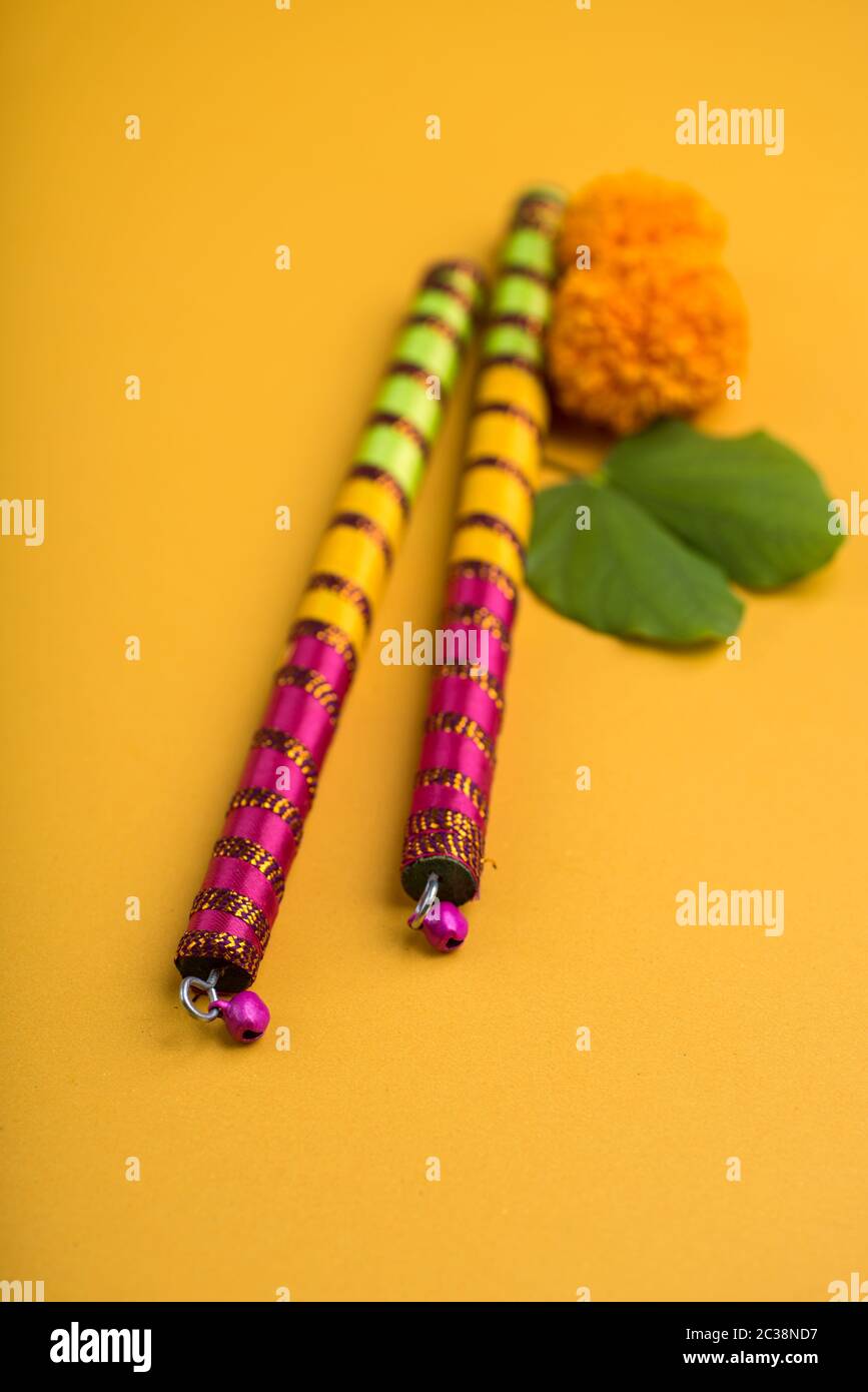 Indian Festival Dussehra and Navratri, showing golden leaf (Bauhinia ...