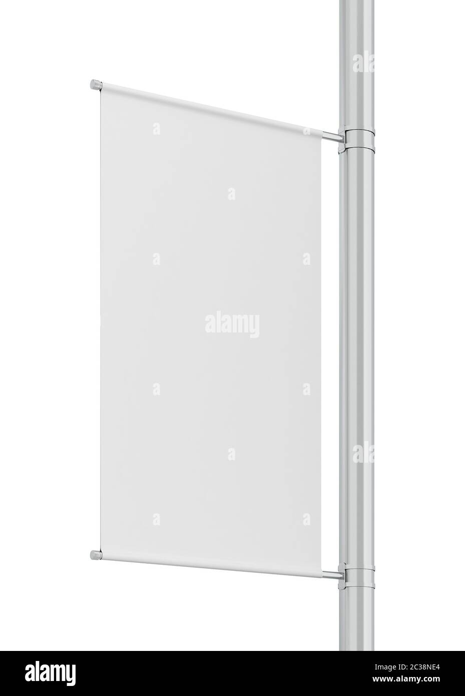 Blank pole banner mockup. 3d illustration isolated on white background ...