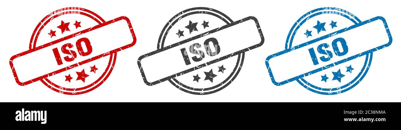 iso stamp. iso round isolated sign. iso label set Stock Vector Image ...