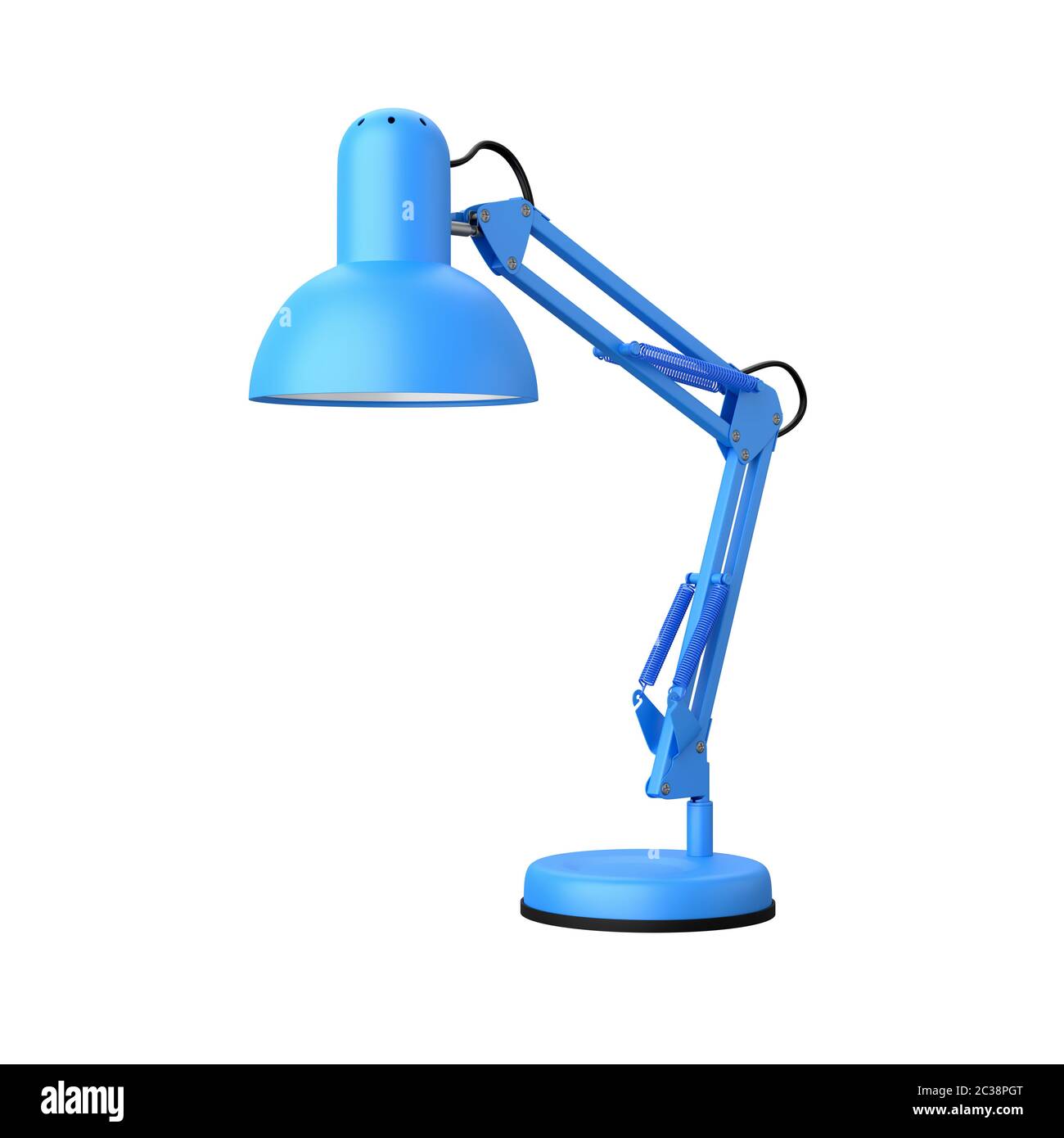 Blue Desk Lamp Isolated on White Background 3D Illustration Stock Photo ...