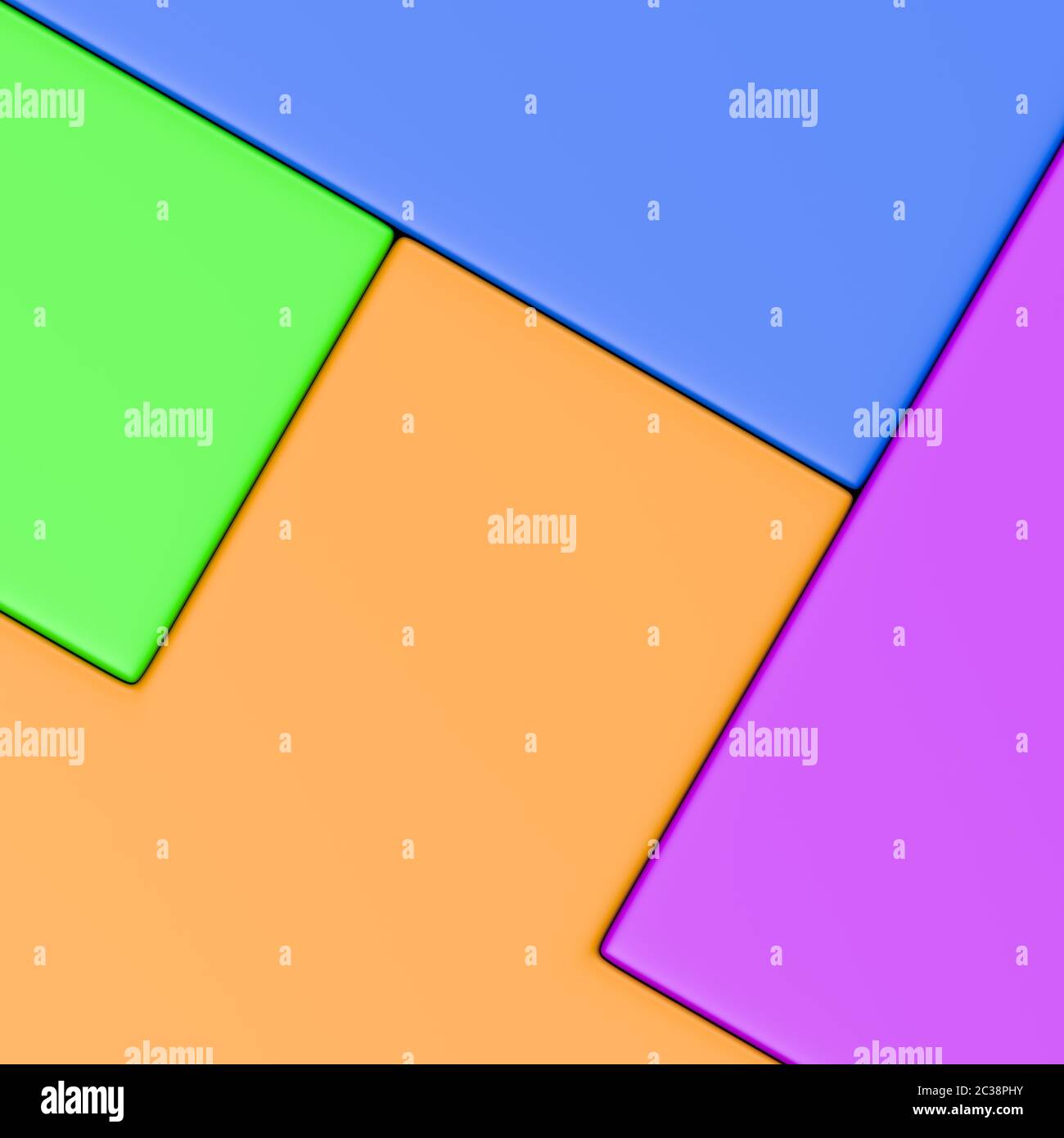 Colorful Blocks Combined, Abstract Background 3D Illustration Stock ...