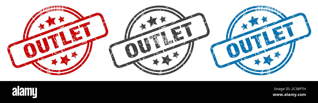 outlet stamp. outlet round isolated sign. outlet label set Stock Vector ...