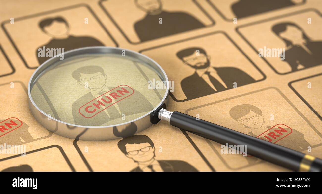 3D illustration of customers churn analysis Stock Photo - Alamy
