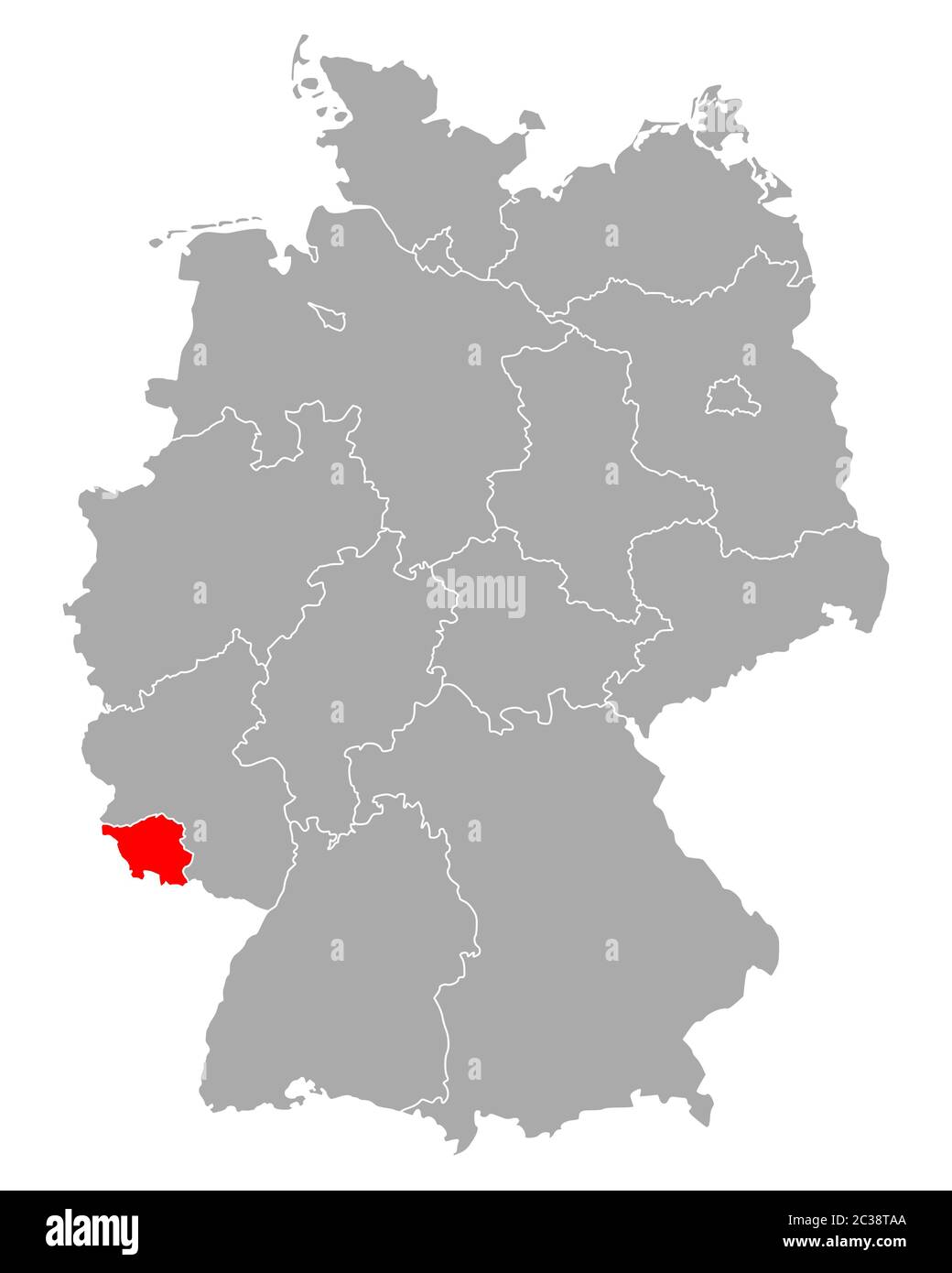 Map of Saarland in Germany Stock Photo - Alamy