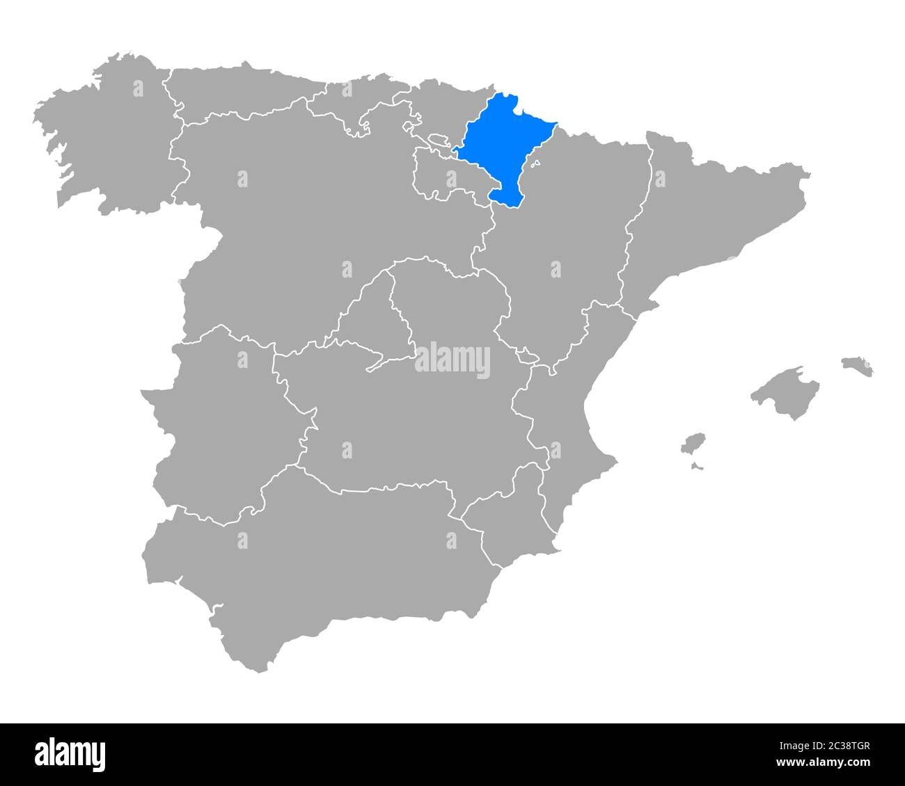 Map of Navarre in Spain Stock Photo - Alamy