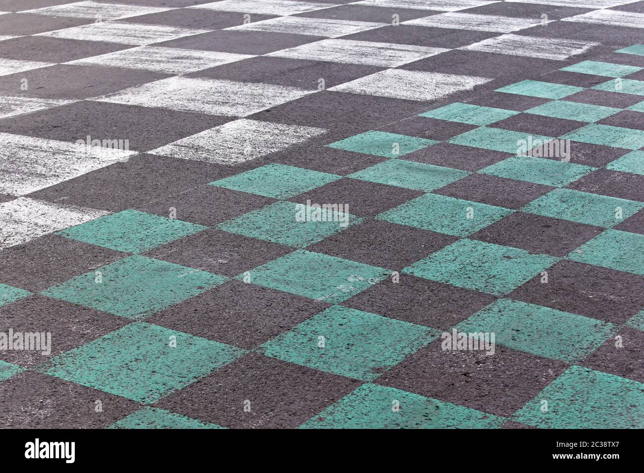 Dual tone check pattern pavement floor surface Stock Photo - Alamy