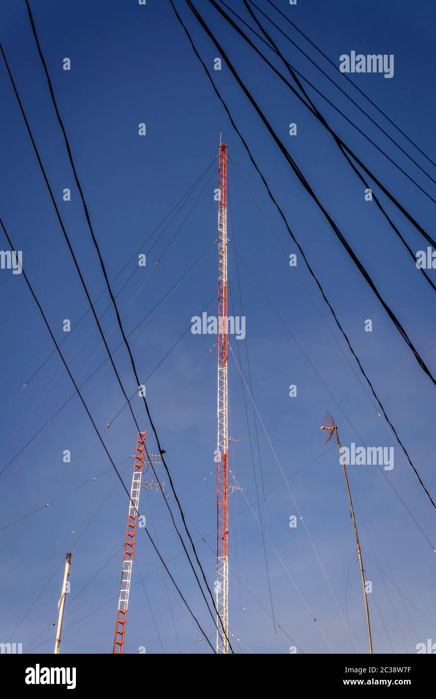 Power masts and lines, Merida, Mexico Stock Photo - Alamy