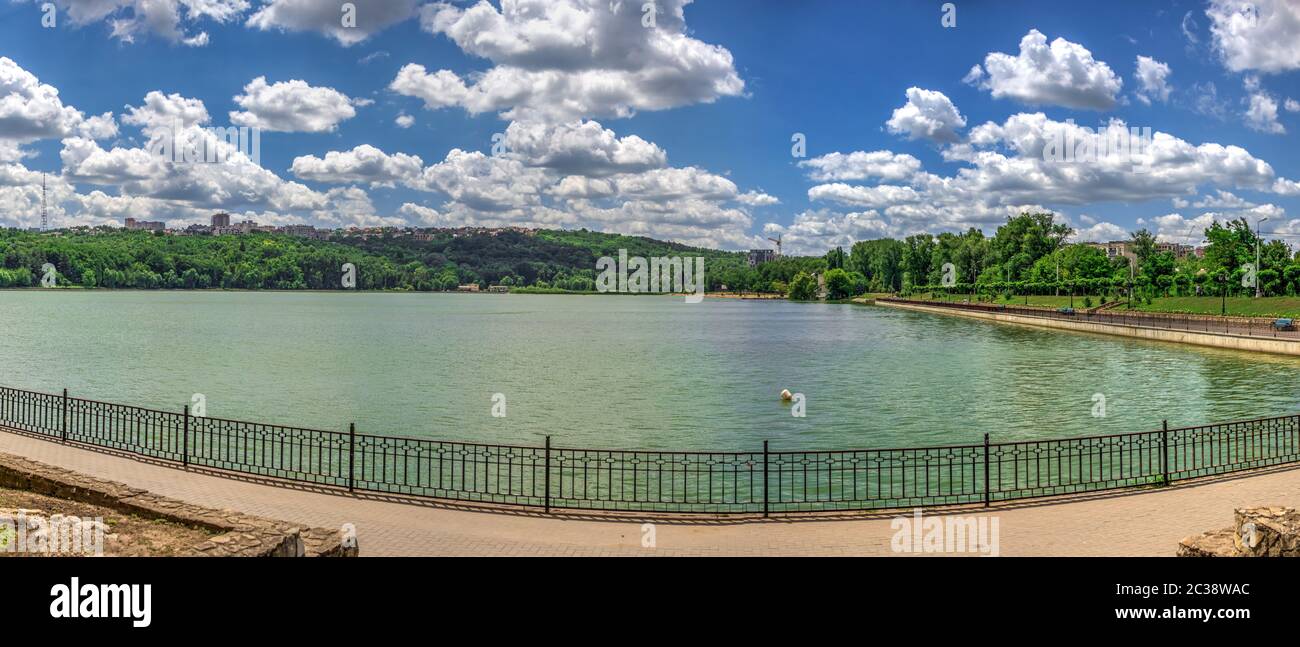 Embankment of Valea Morilor Lake in Chisinau, Moldova, on a sunny ...