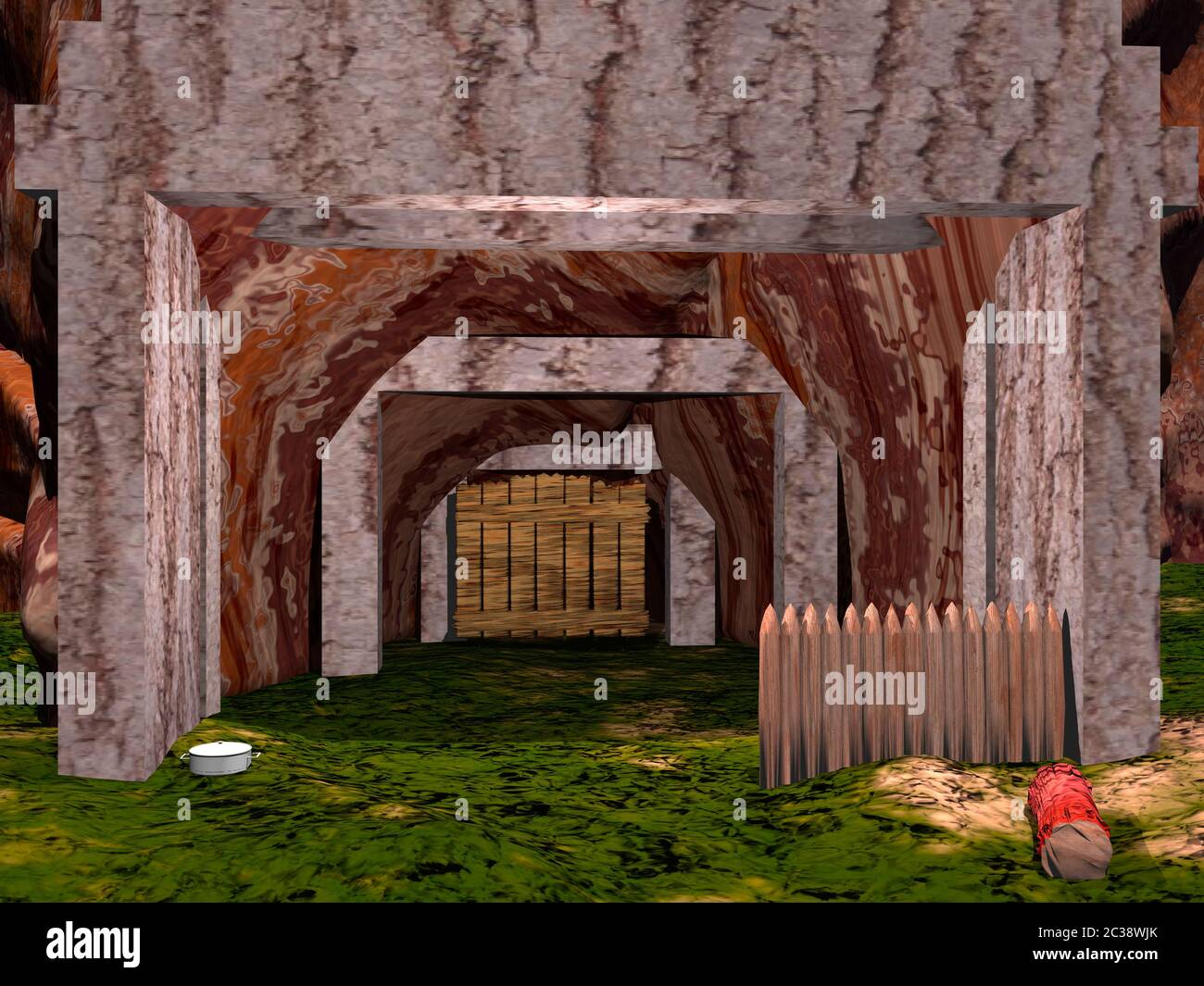 Entrance to the mine with wooden beams Stock Photo - Alamy