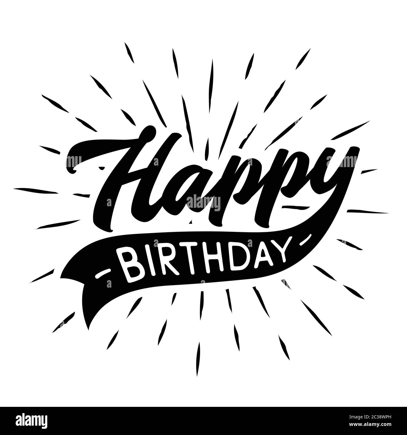 Happy Birthday lettering design. Vector and illustration Stock Vector ...