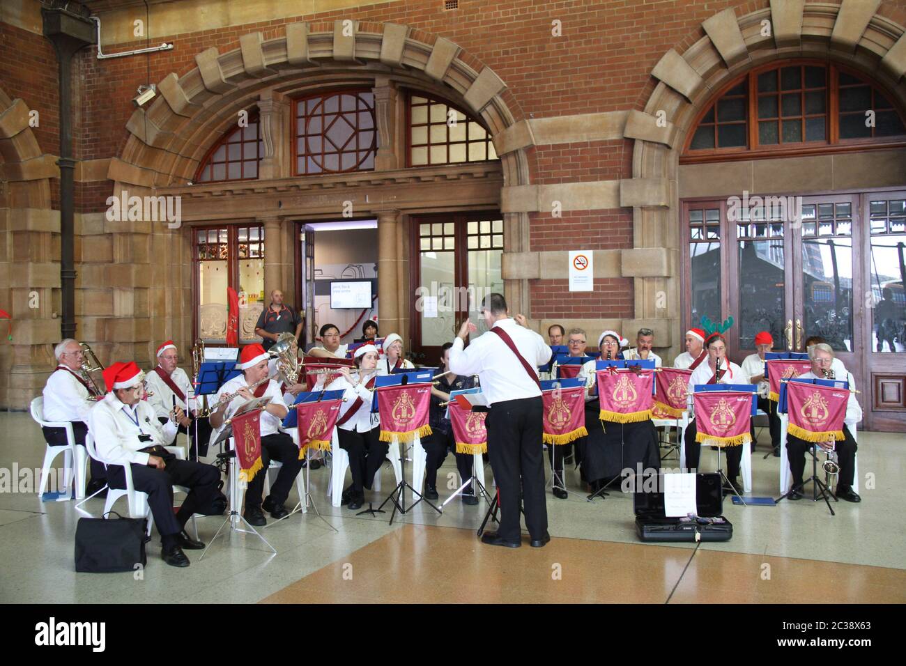 The NSW Railway Band plays at Central Station in Sydney, Australia ...