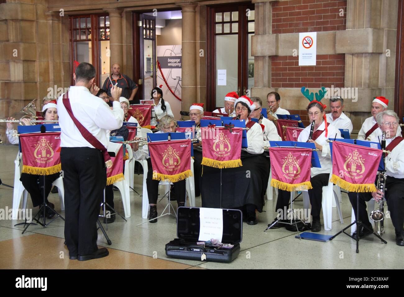 The NSW Railway Band plays at Central Station in Sydney, Australia ...