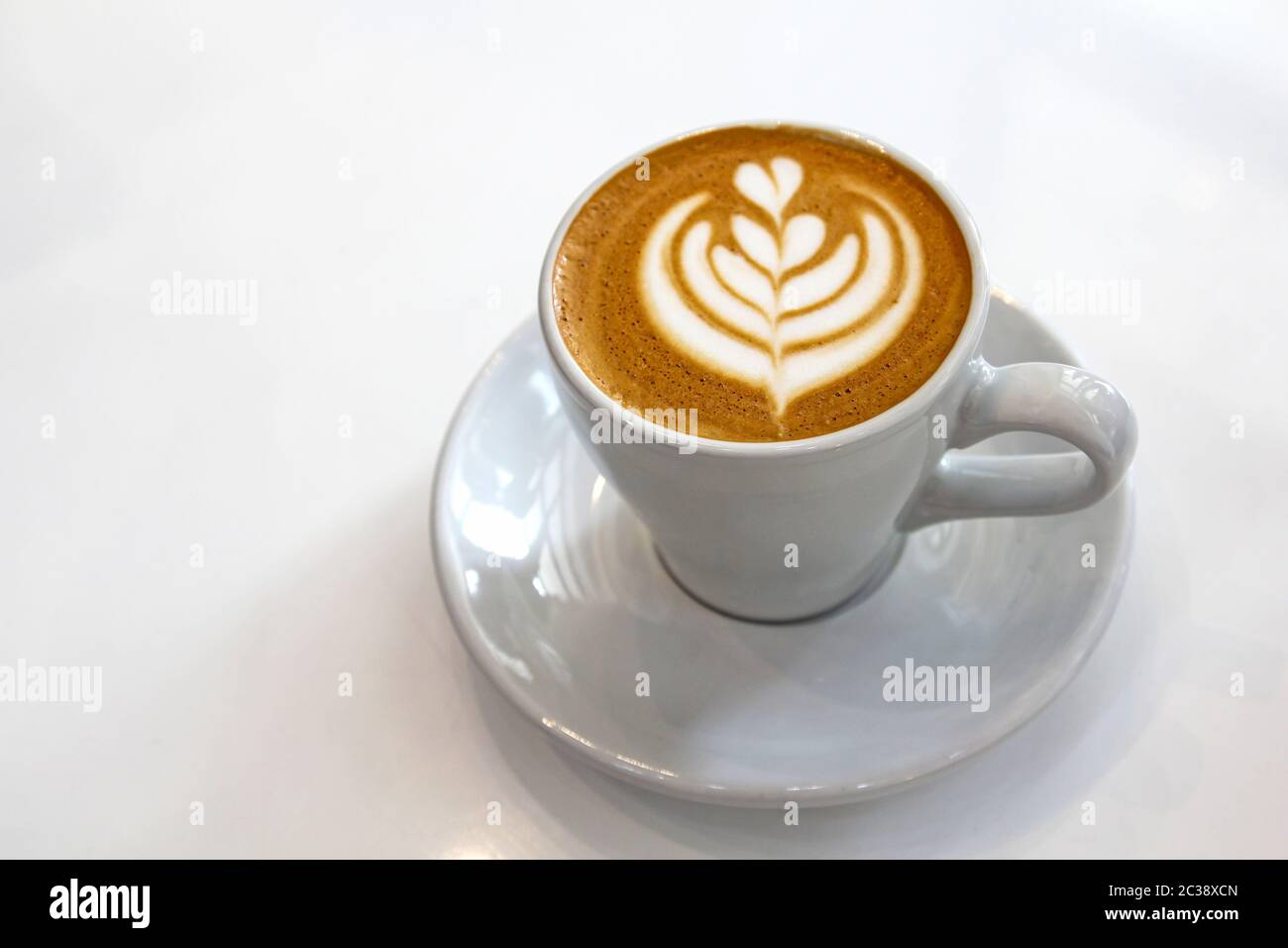 Top view of coffe in a white cup Stock Photo - Alamy