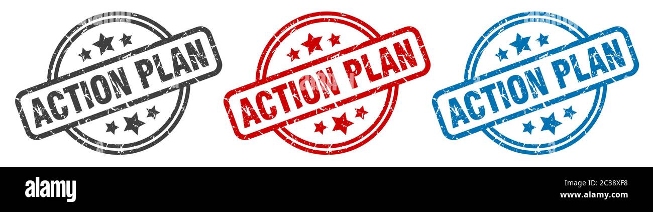 action plan stamp. action plan round isolated sign. action plan label ...