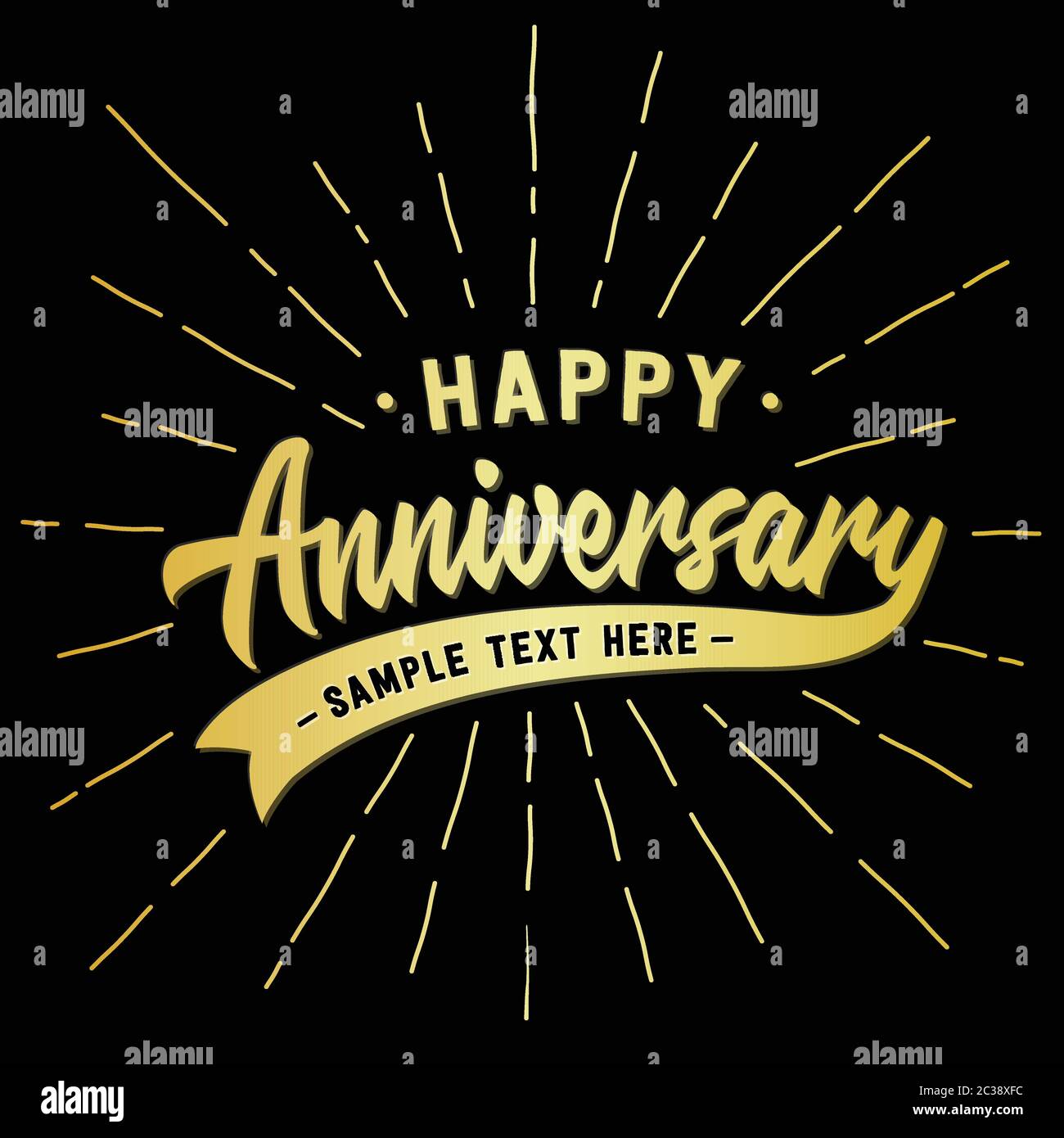 Happy Anniversary lettering design. Vector and illustration Stock ...