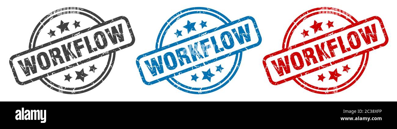 workflow stamp. workflow round isolated sign. workflow label set Stock ...