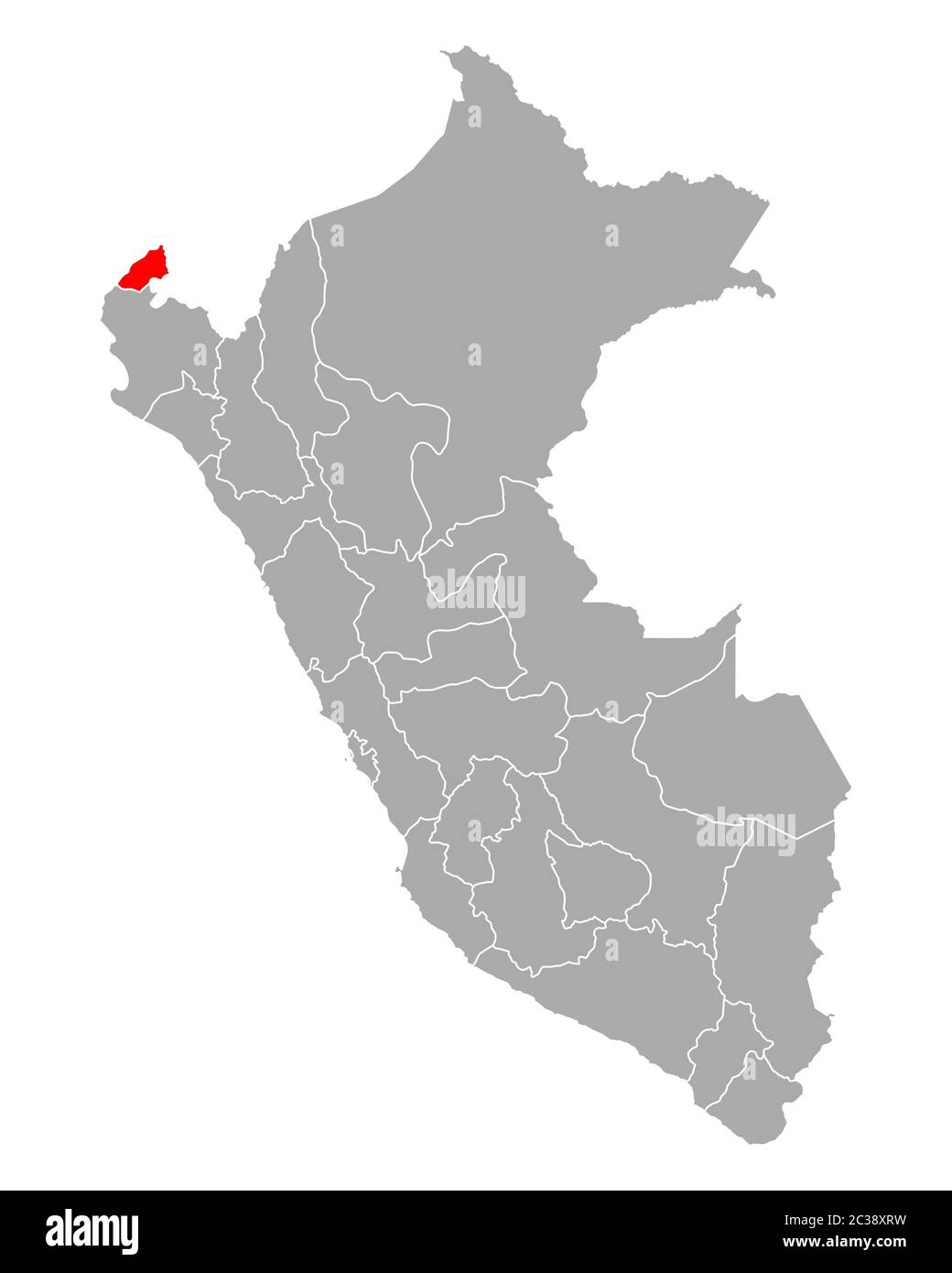 Map of Tumbes in Peru Stock Photo - Alamy