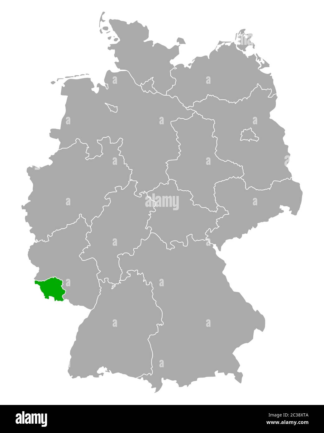 Map of Saarland in Germany Stock Photo - Alamy