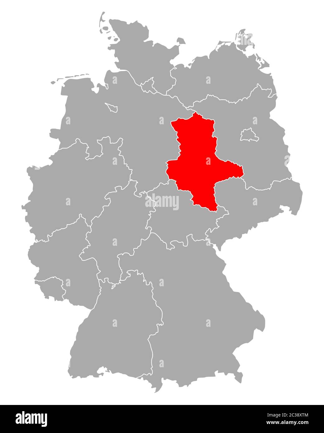 Map of Saxony-Anhalt in Germany Stock Photo - Alamy