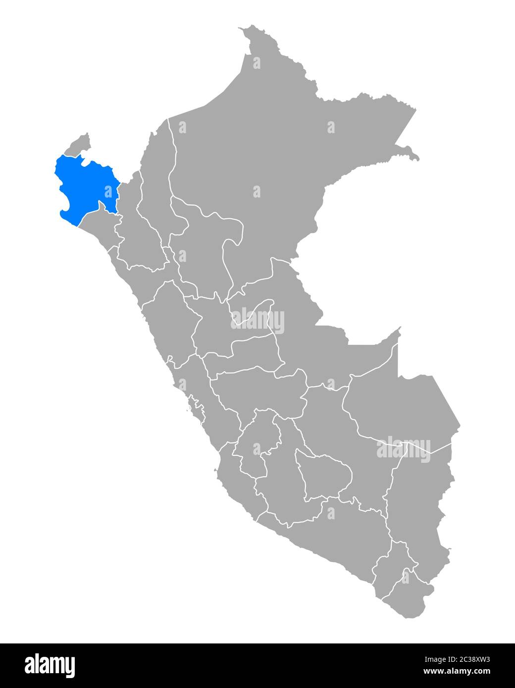 Map of Piura in Peru Stock Photo - Alamy