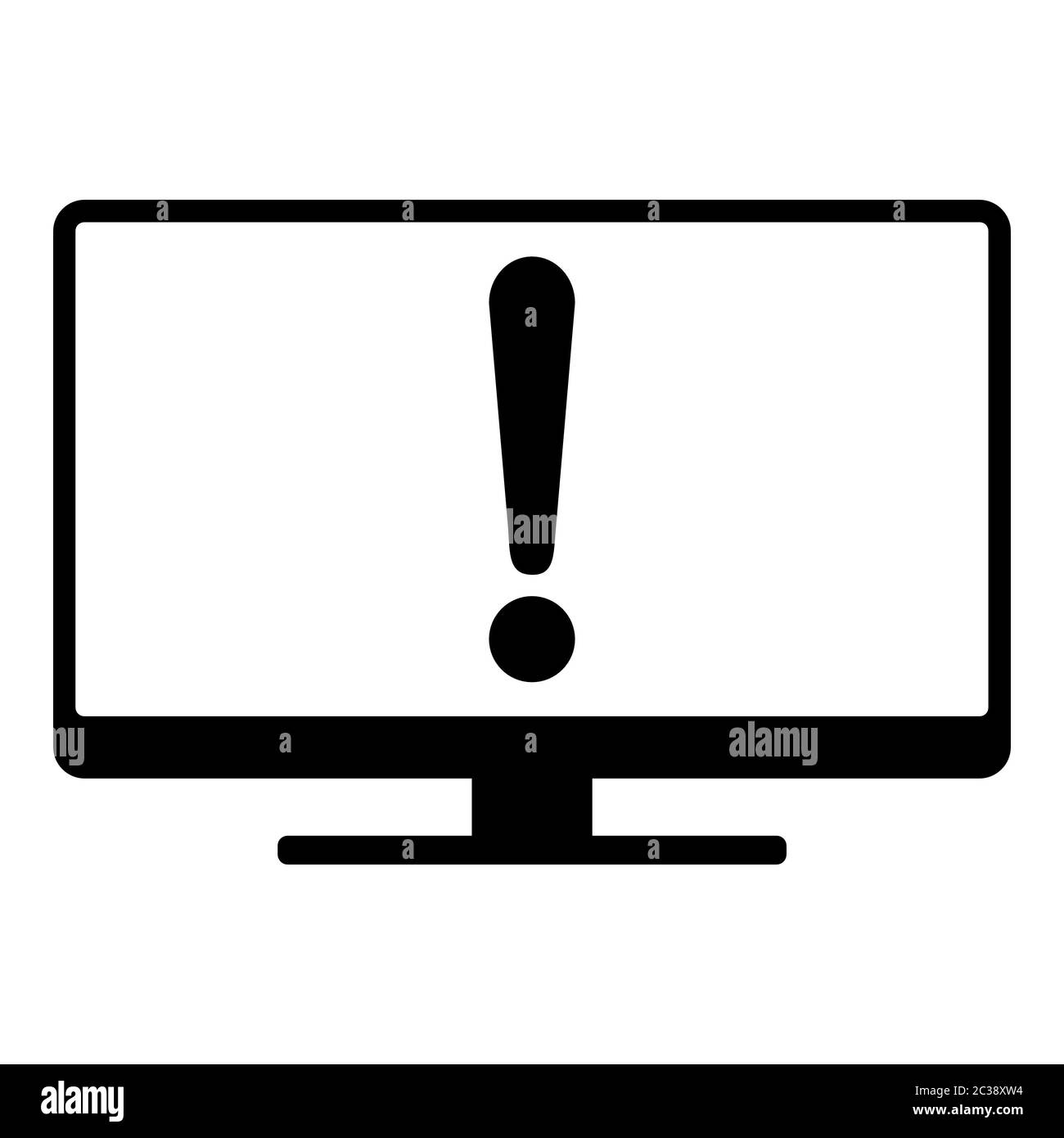 Exclamation mark and screen Stock Photo - Alamy