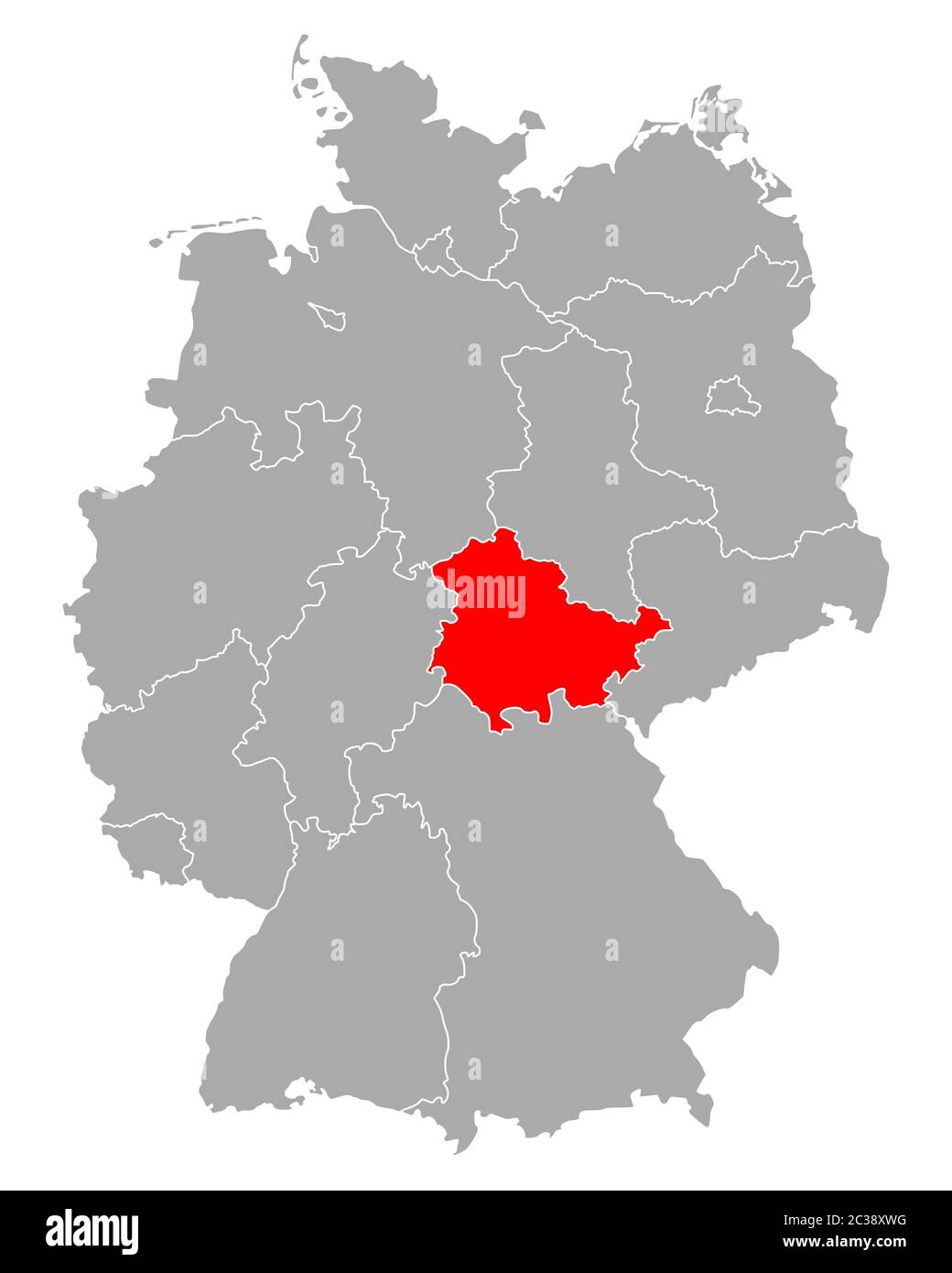 Map of Thuringia in Germany Stock Photo - Alamy