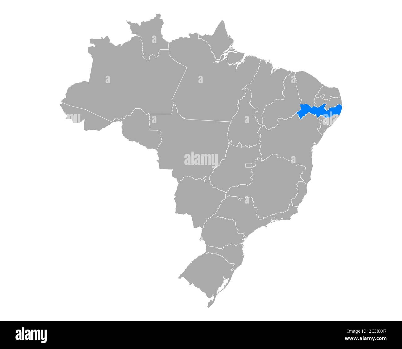 Map of Pernambuco in Brazil Stock Photo - Alamy