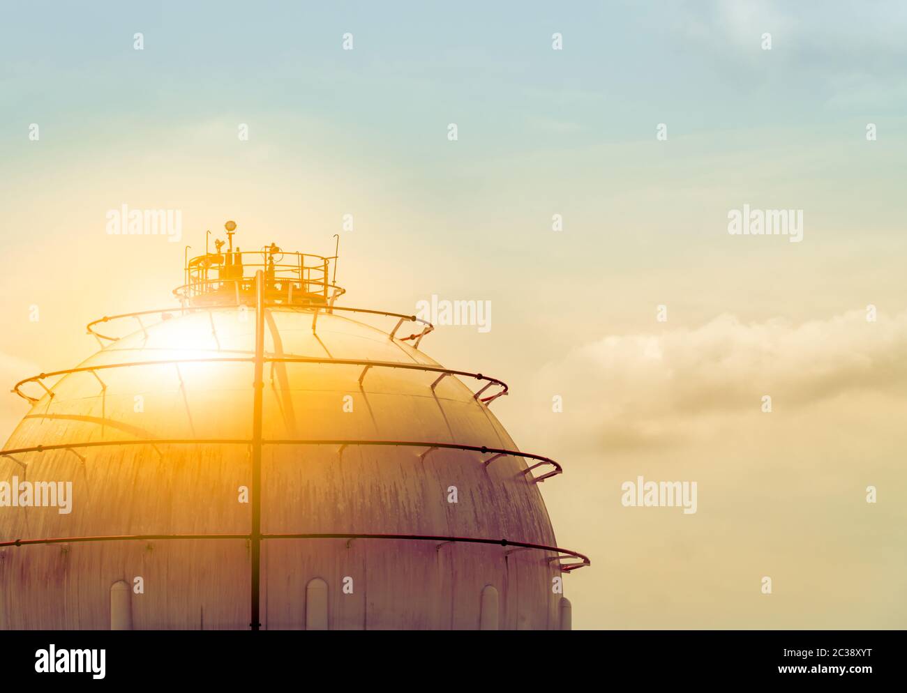 Industrial gas storage tank. LNG or liquefied natural gas storage tank ...