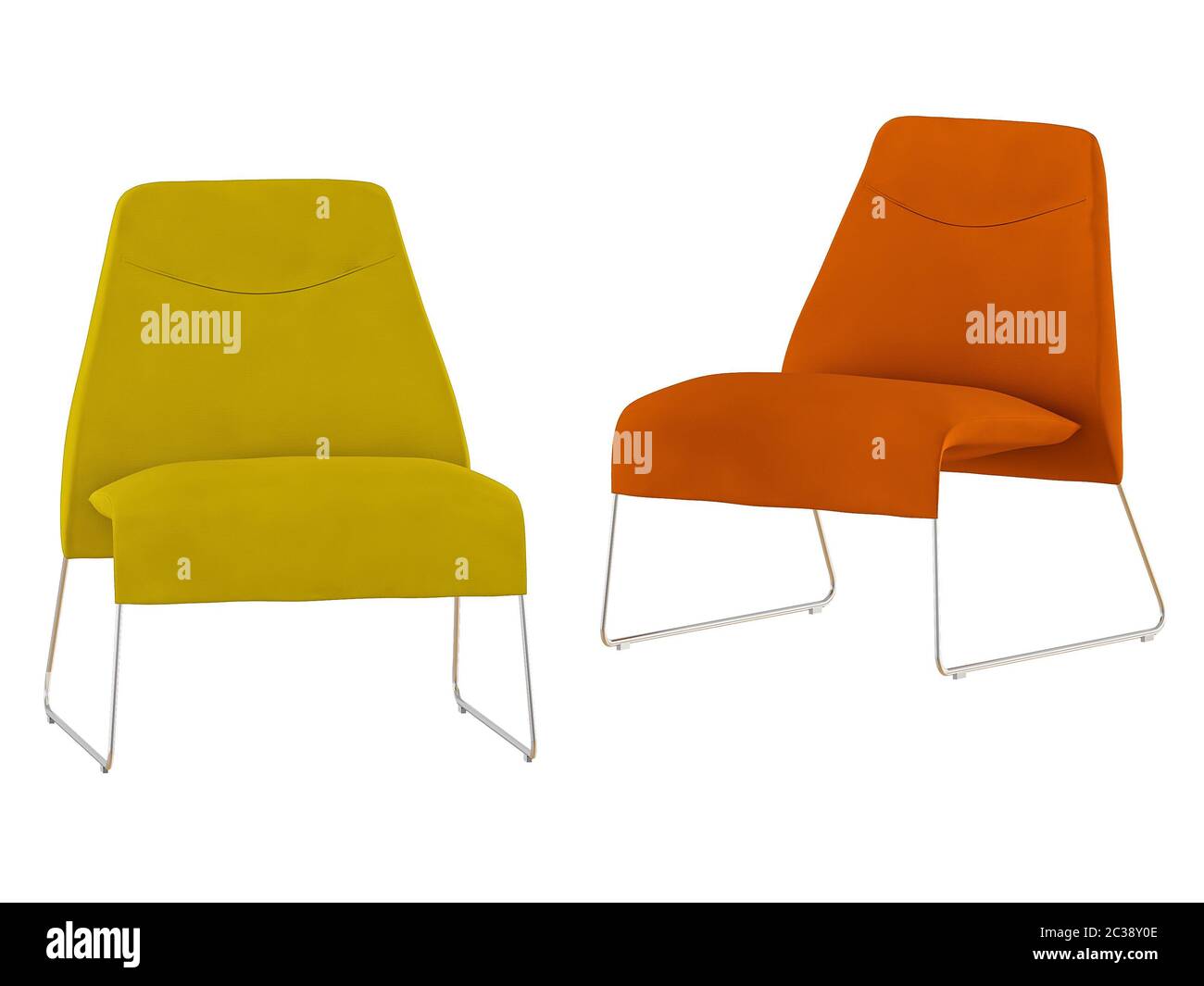 Two color chair on a white background 3d rendering Stock Photo - Alamy