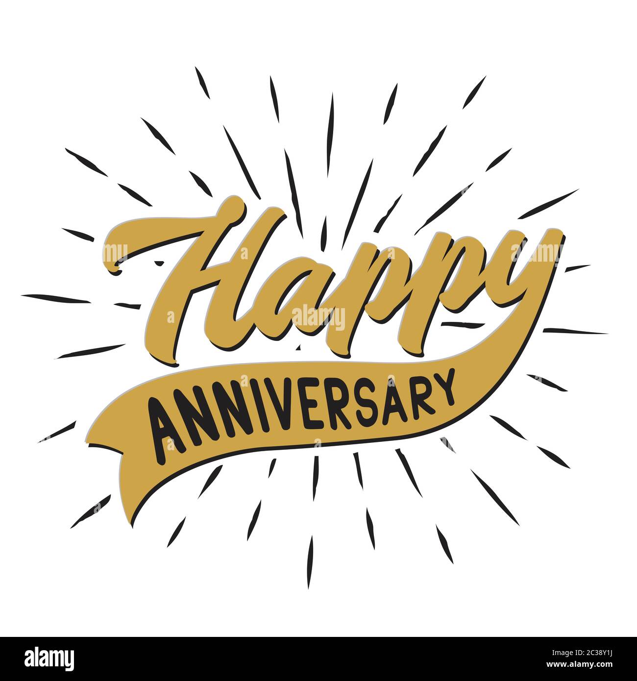Happy Anniversary lettering design. Vector and illustration Stock ...