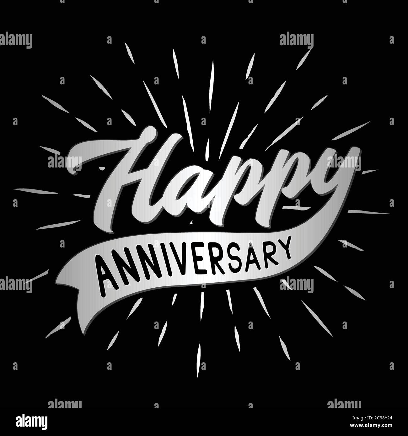 Happy Anniversary lettering design. Vector and illustration Stock ...