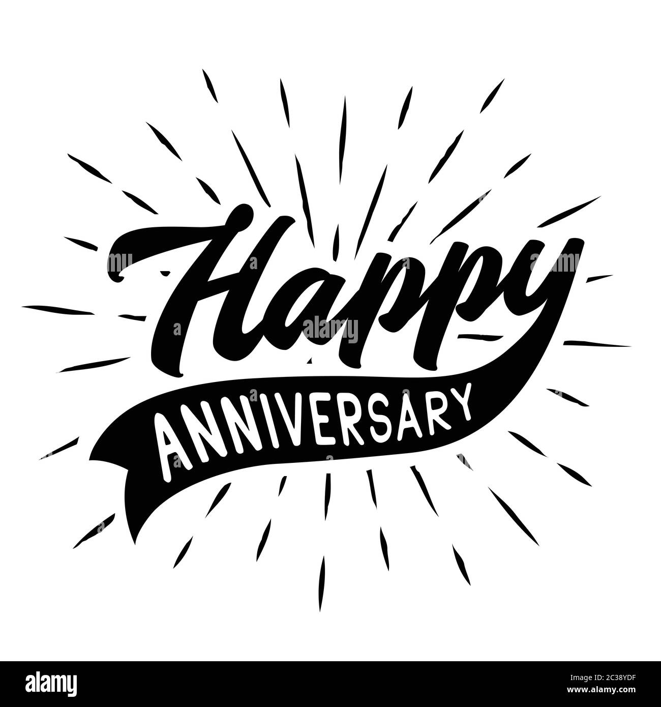 Happy Anniversary lettering design. Vector and illustration Stock ...