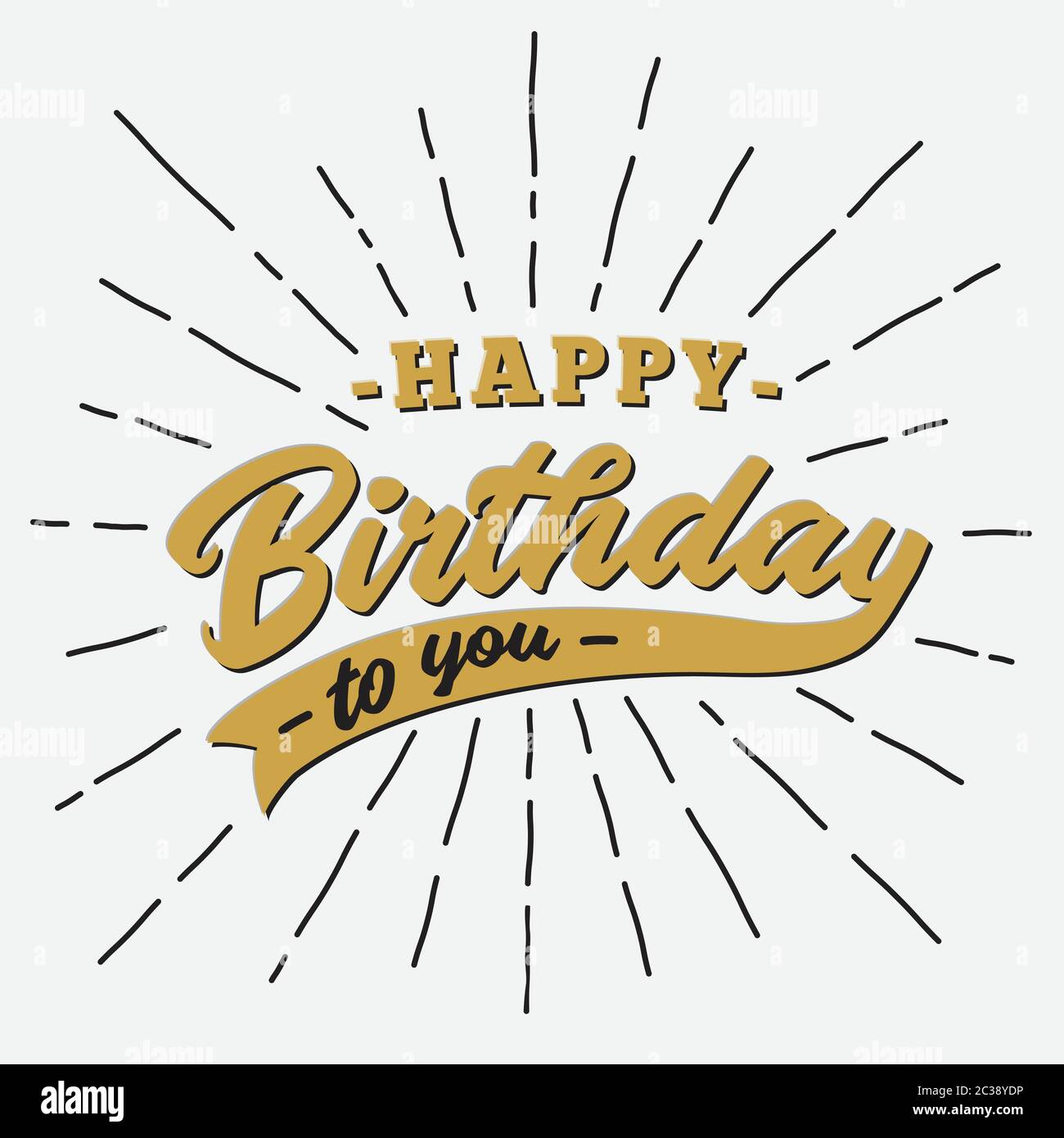 Happy Birthday lettering design. Vector and illustration Stock Vector ...