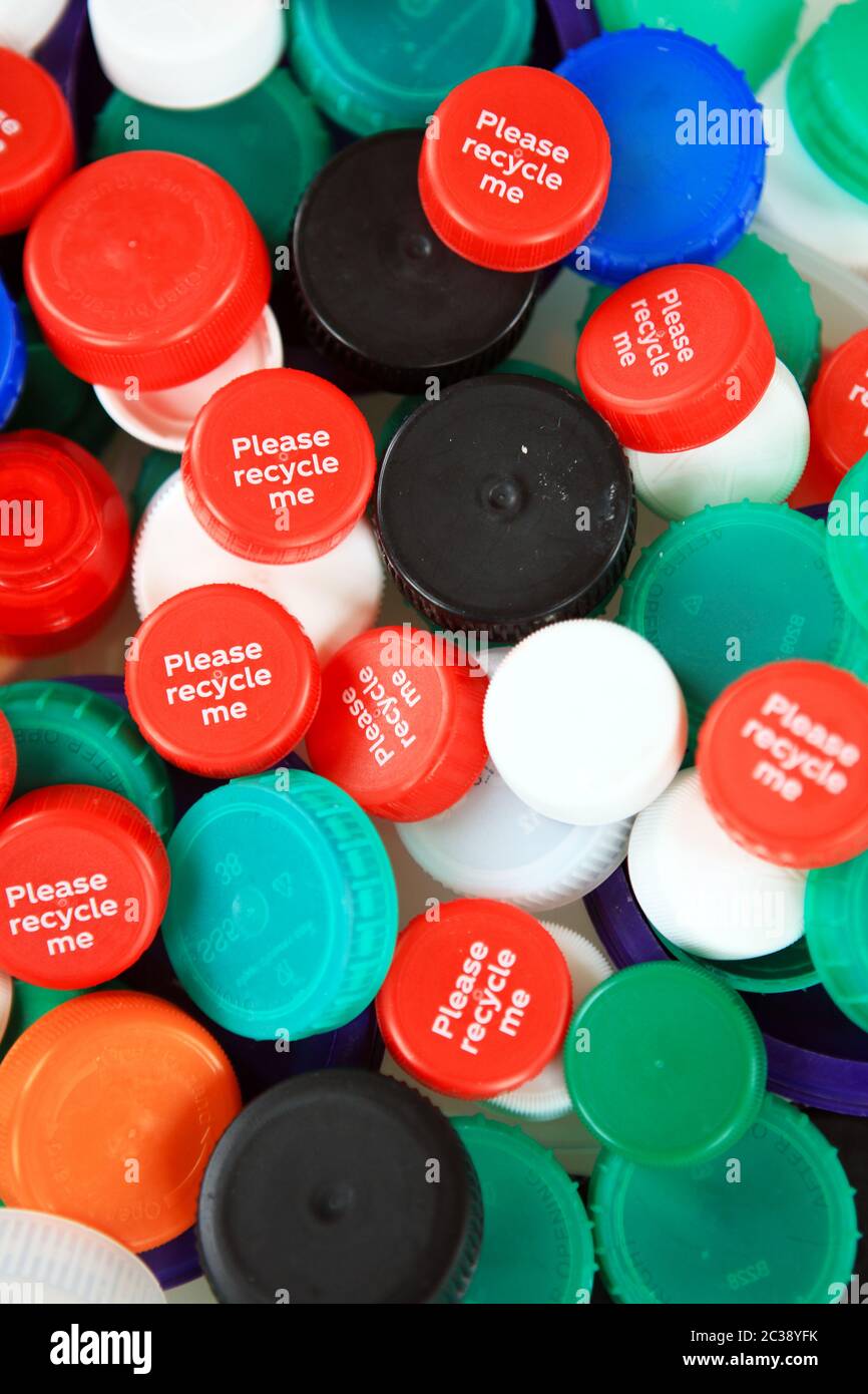 Plastic bottle tops hi-res stock photography and images - Alamy